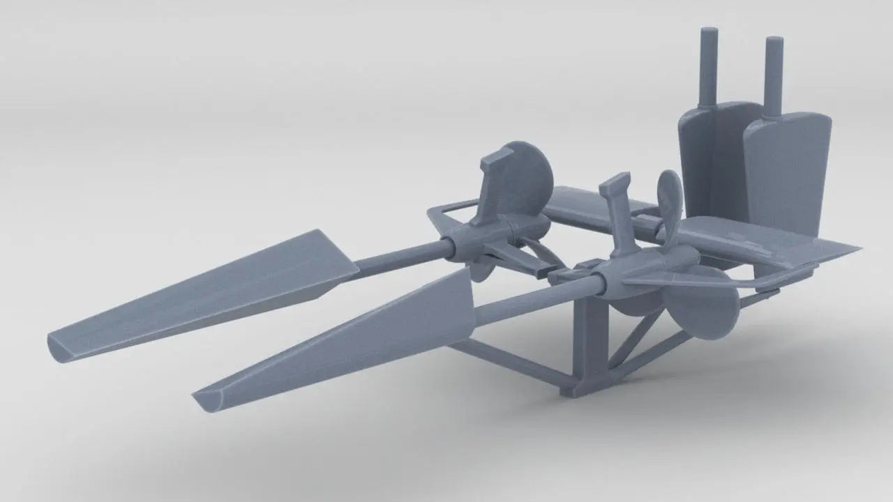 1/100 DKM U-Boot VII/C Shaft Housing & Props Kit - distefan 3d print