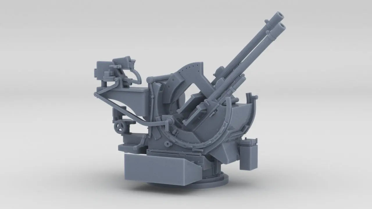 1/100 Italian 20mm Twin 65 Breda 1935 AA Gun - distefan 3d print