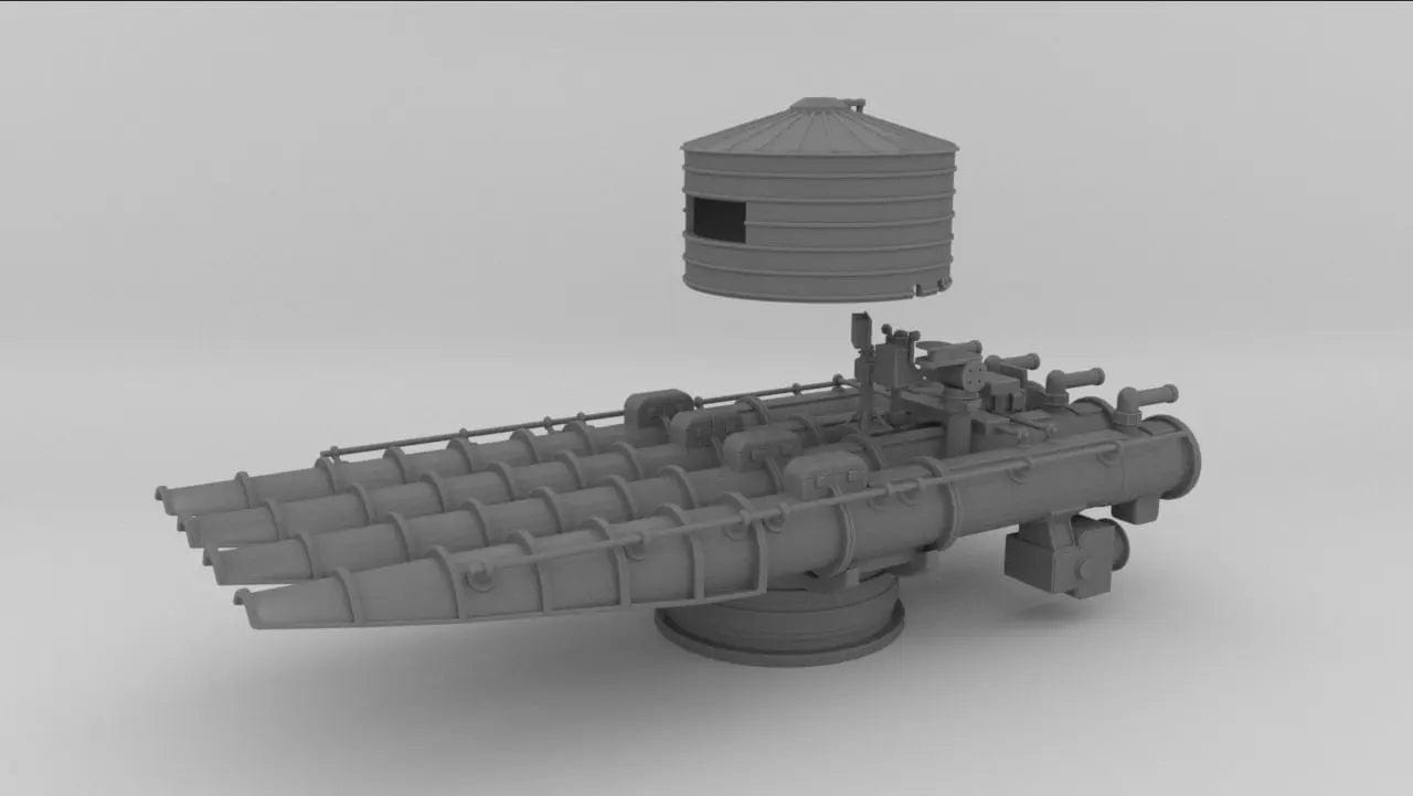 1/144 USS 21in Quadruple Torpedo Tube Launcher - distefan 3d print