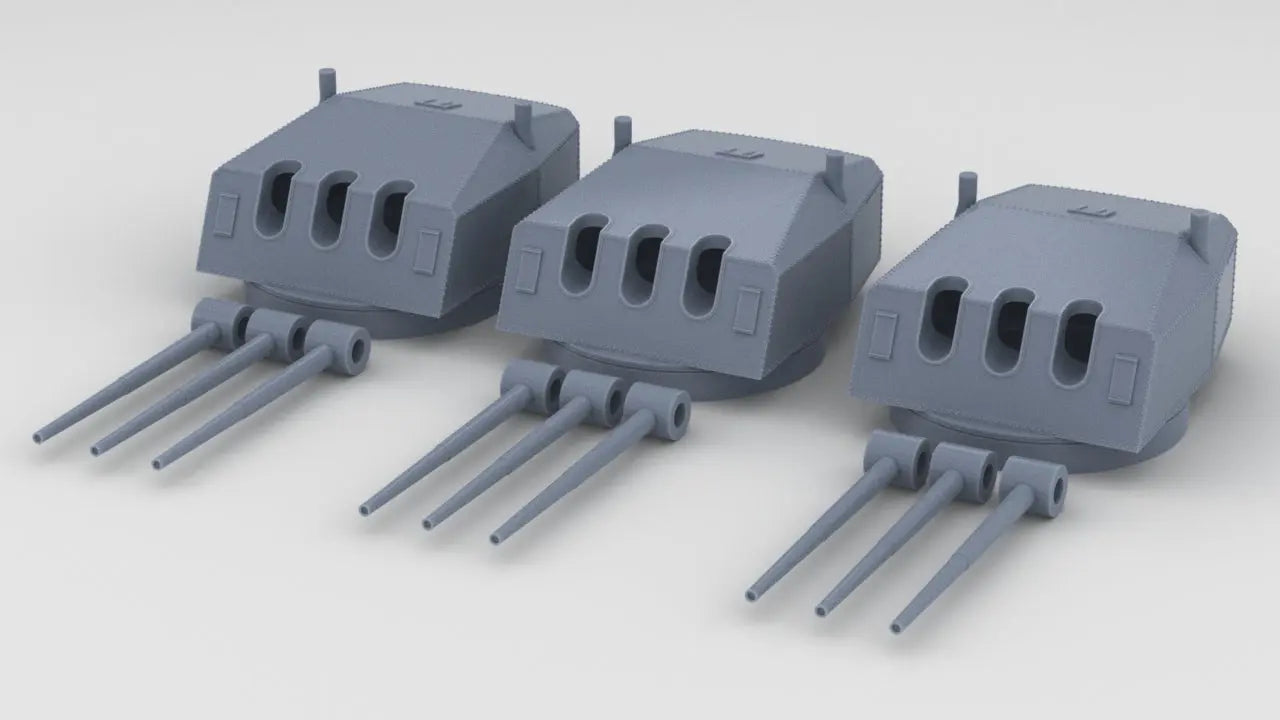 1/200 DKM Cruiser 15cm/60 (5.9") SK C/25 Turret Set - distefan 3d print