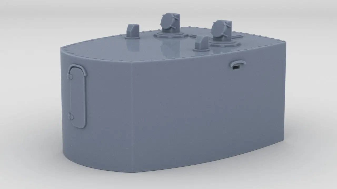1/32 DKM Bismarck Aft Housing 10.5m RF w/ Mast - distefan 3d print