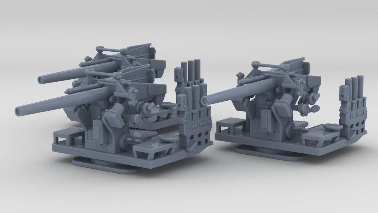 1/350 USN 5-inch 25 (12.7 cm) Deck AA Gun Set (3pcs) - distefan 3d print