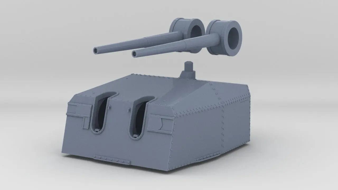 1/350 DKM 15cm/55 (5.9inch) SK C/28 Twin Turret - distefan 3d print