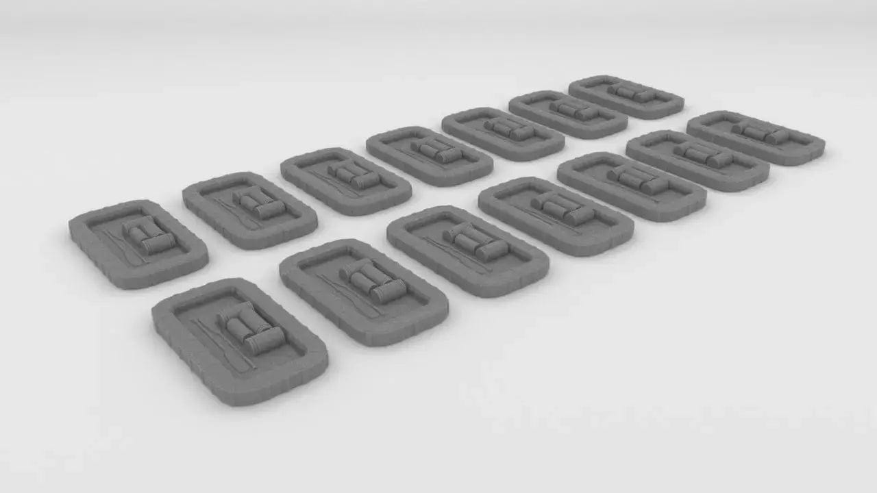 1/350 USN 25 Man Life Raft Square w. Aid Kit Set 14pcs - distefan 3d print