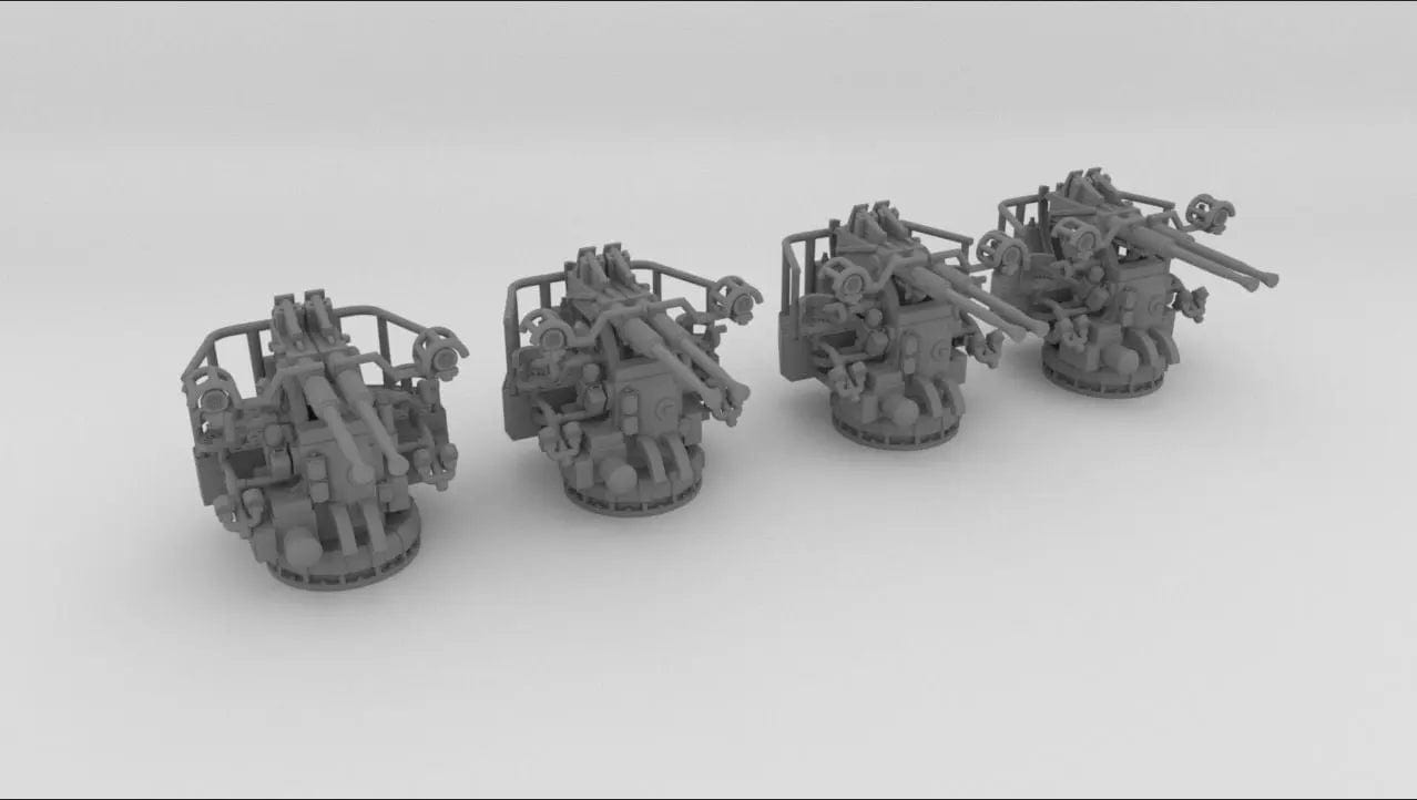1/450 USN 40mm Bofors Twin Mount Set 4pcs - distefan 3d print