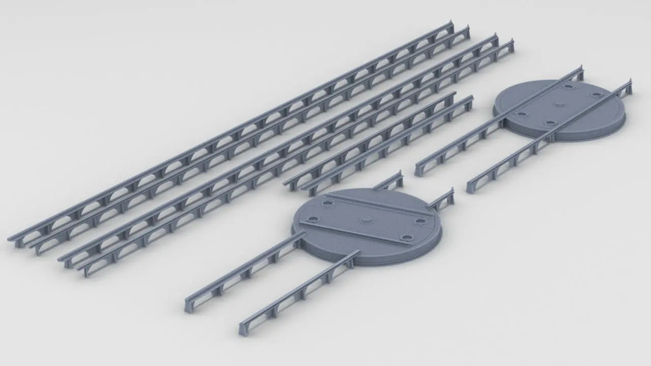 1/48 IJN Turntable for Aircraft Deck & Rails Set - distefan 3d print
