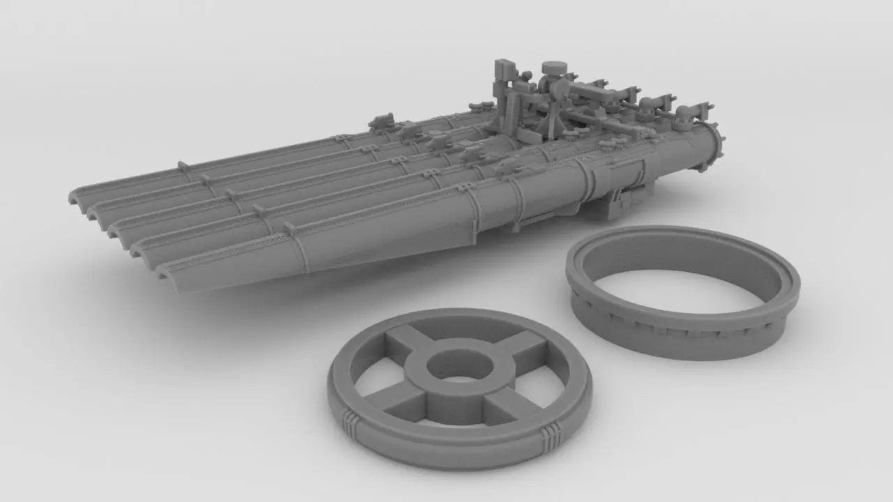 1/48 USN 21in Quintuple Torpedo Mount - distefan 3d print