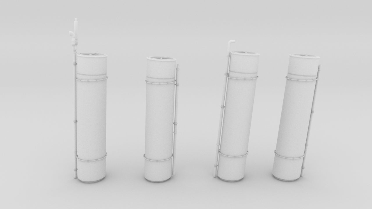1/48 USS Ward Smoke Stack Set 4pcs - distefan 3d print