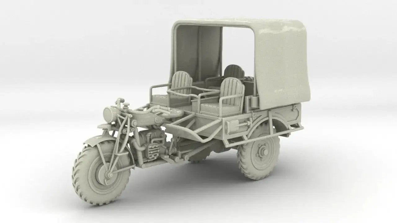 1/6 Belgium Tricycle FN Tricar T3 (4 seat) Set - distefan 3d print