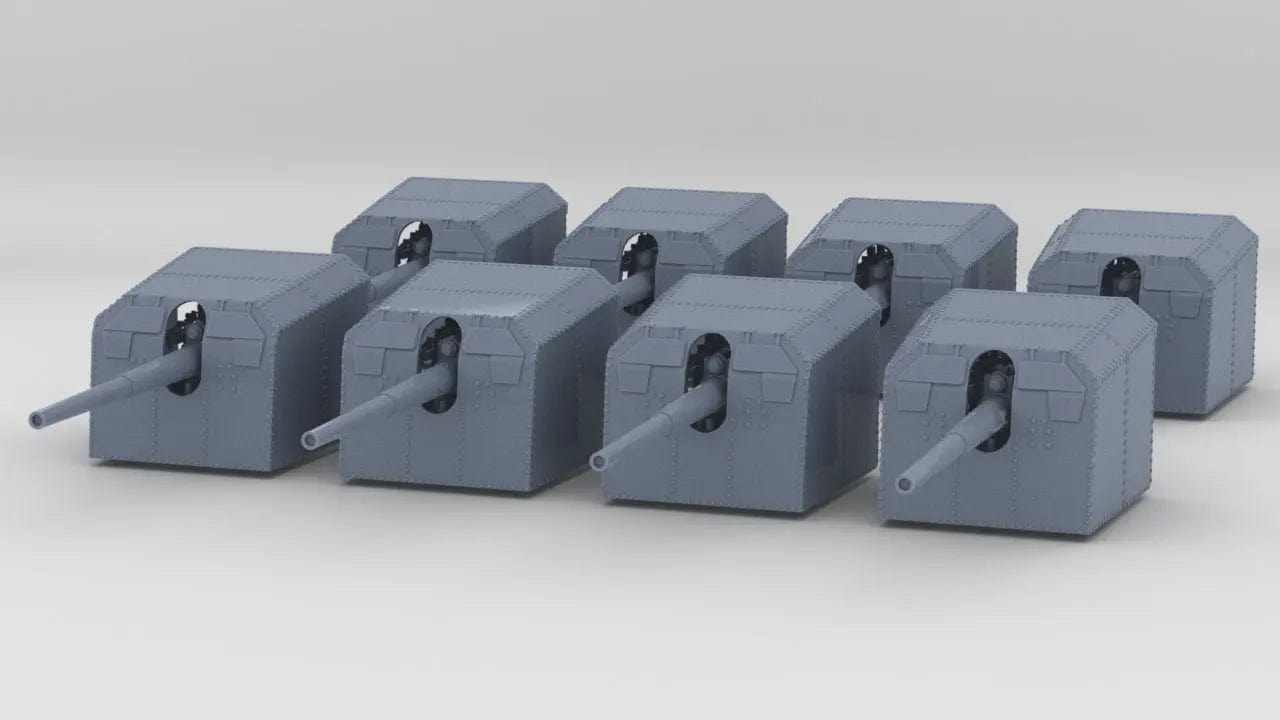 1/600 DKM 12.7cm (5in) SK/C34 Naval Gun Set (8pcs) - distefan 3d print