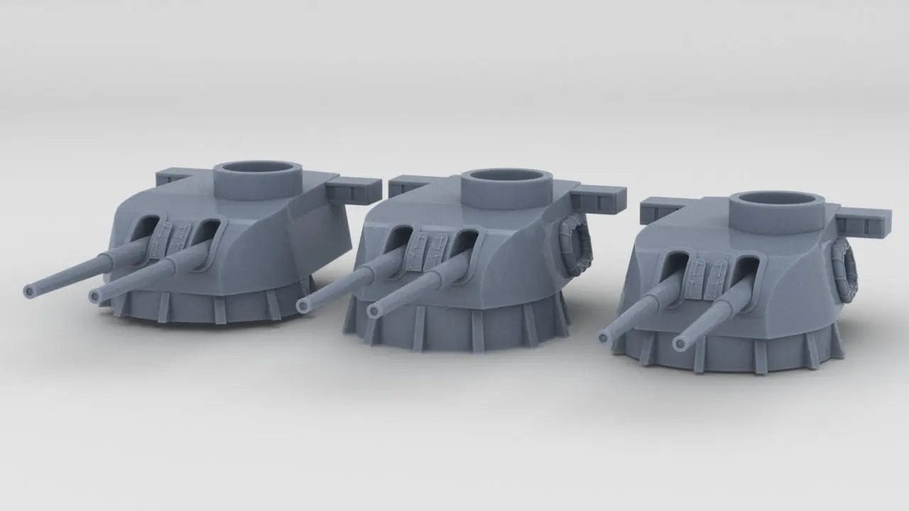 1/600 HMS Exeter 1942 Turret Set (3pcs) - distefan 3d print