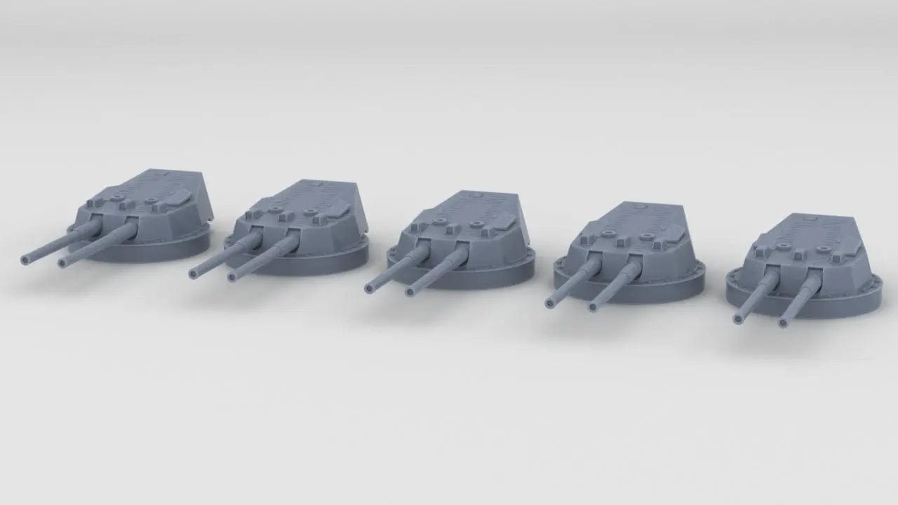 1/700 HMS Dreadnought 12 inch /45 Turrets Set (5pcs) - distefan 3d print